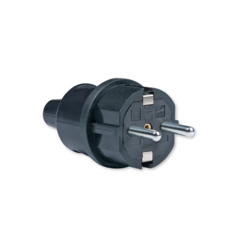 ŠUKO UTIKAČ 2POL MASIVNI S KONT ZA UZEMLJENJE 16A 250V STANDARD CRNI ...